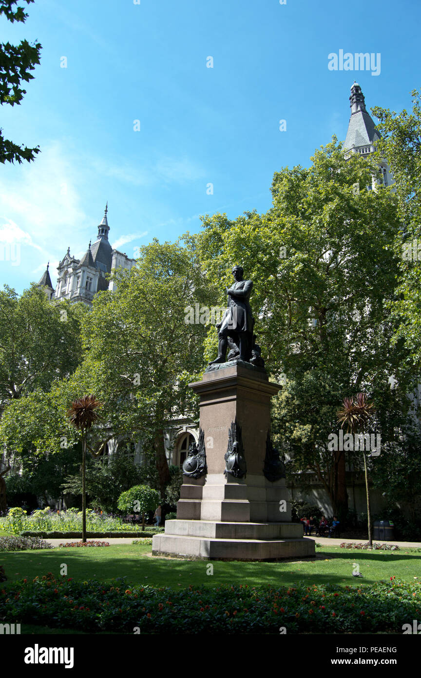 One Whitehall Place, statue of James Outram and Whitehall Gardens ...