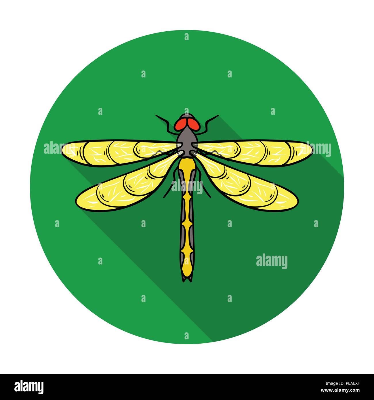 Dragonfly icon in flat design isolated on white background. Insects ...
