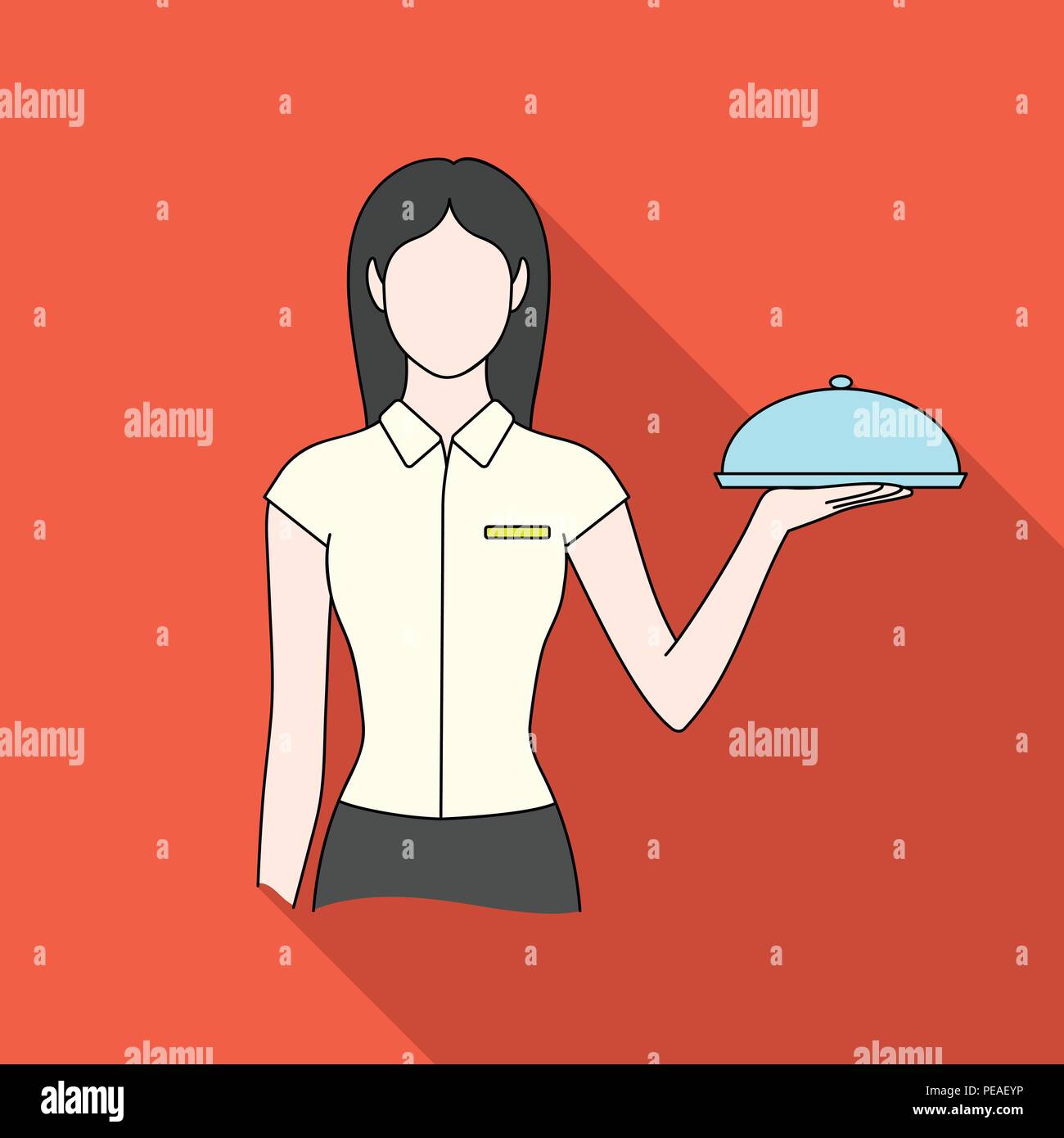 The waitress.Professions single icon in flat style vector symbol stock ...