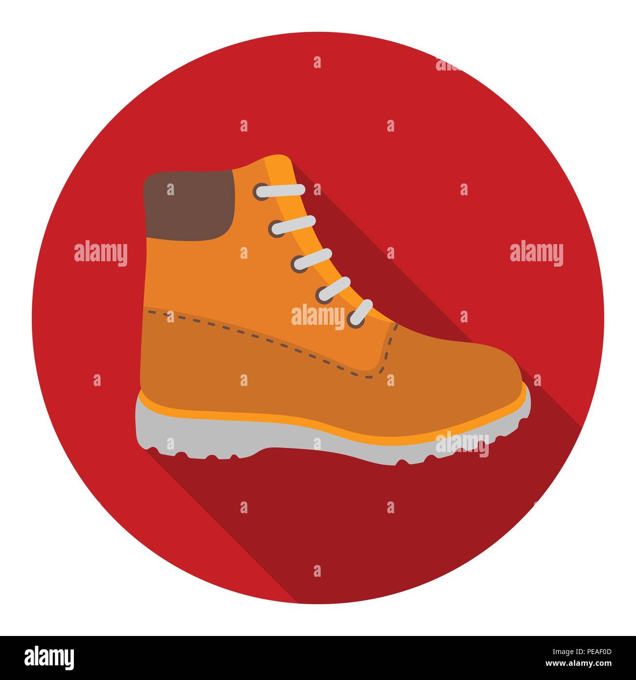 Hiking boots icon in flat style isolated on white background. Shoes ...
