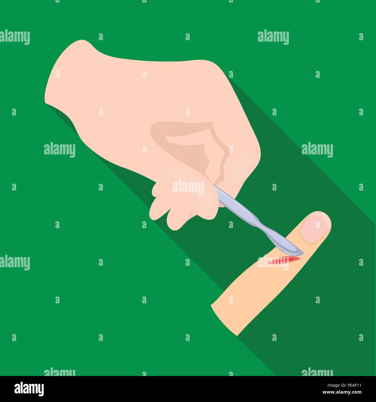 Cut the finger with a surgical scalpel. Surgery single icon in flat ...