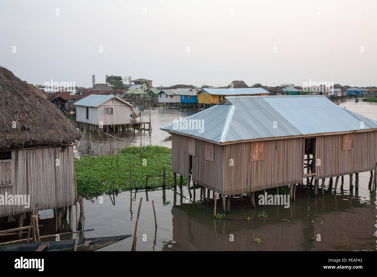 Buildings in Ganvie village on Lake Nokoue, Benin, Africa Stock Photo ...