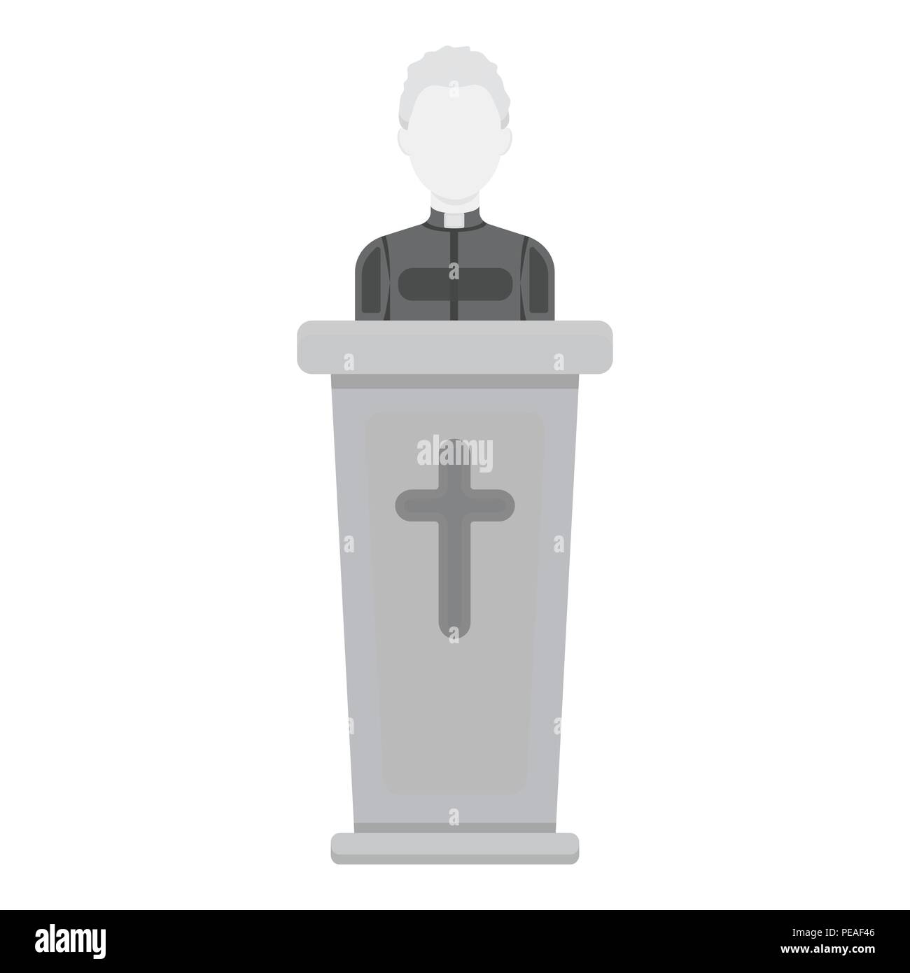 Priest icon in monochrome style isolated on white background. Religion ...
