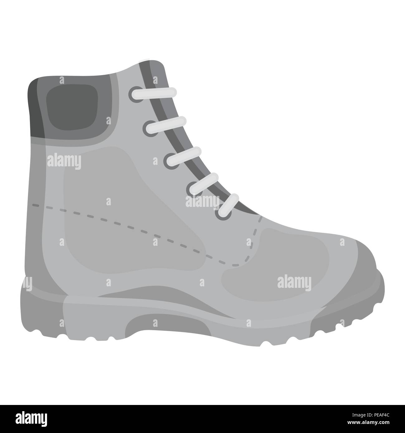 Hiking boots icon in monochrome style isolated on white background ...