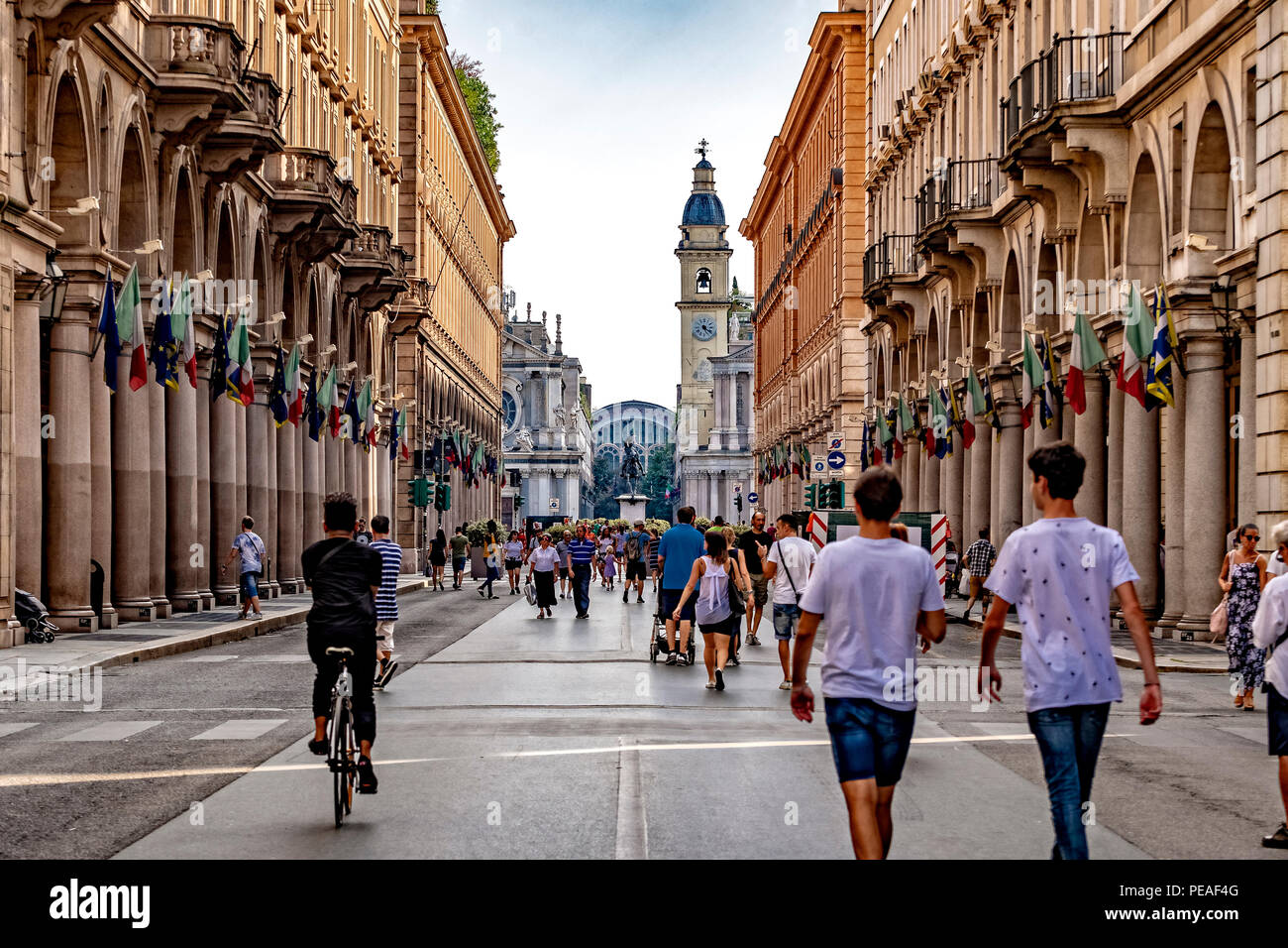 Italy Piedmont Turin Via Roma Stock Photo - Alamy