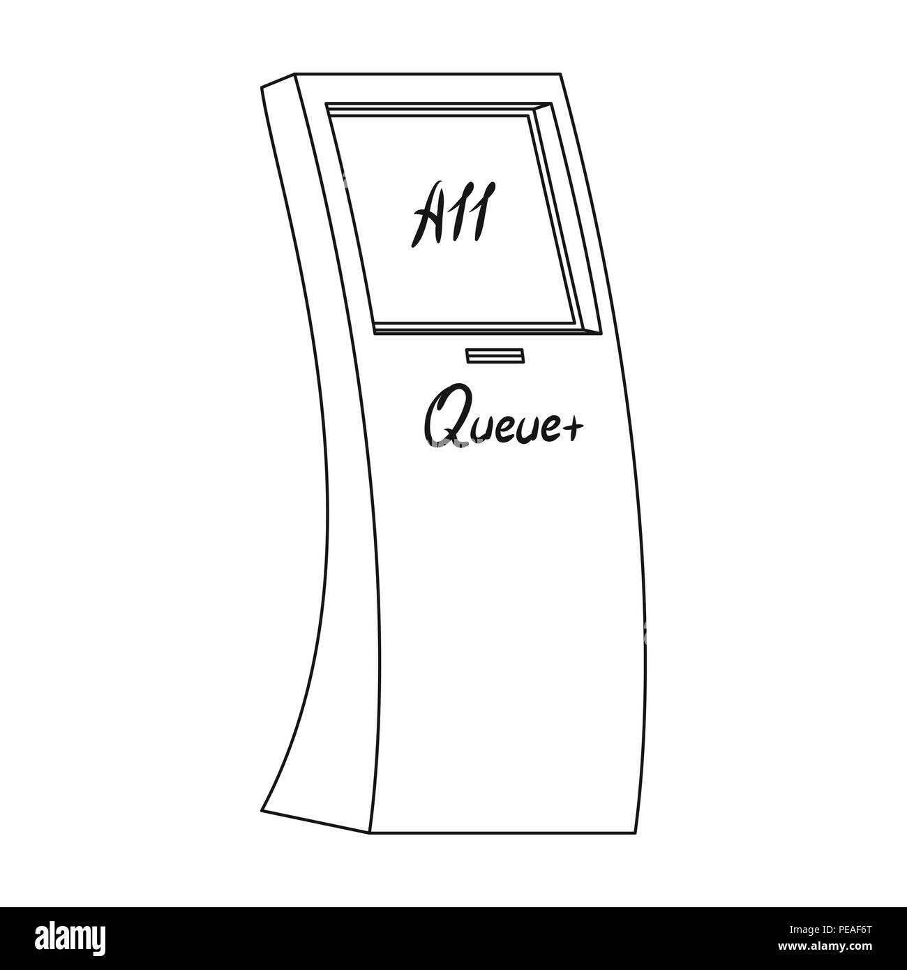 Queue, access terminal. Terminals single icon in outline style ...