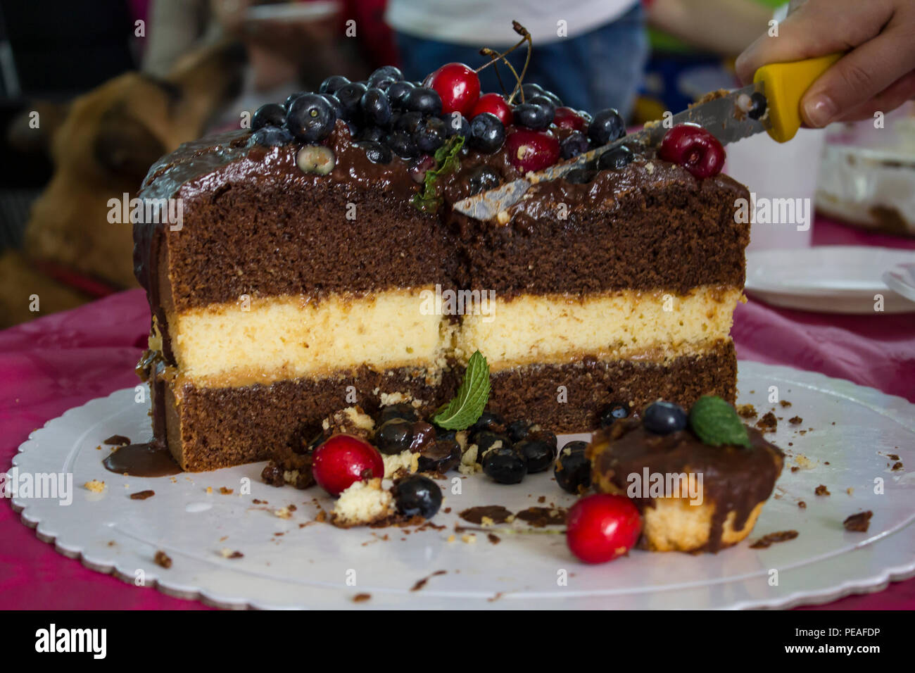 Birthday layer cake hi-res stock photography and images - Alamy