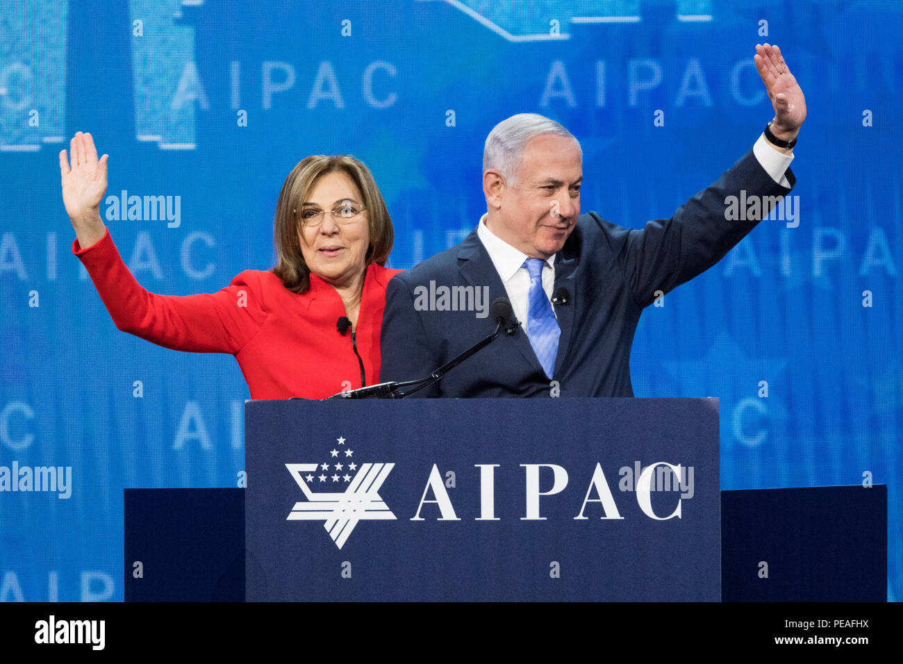 Lillian Pinkus, President of Board of Directors of AIPAC, and Benjamin ...