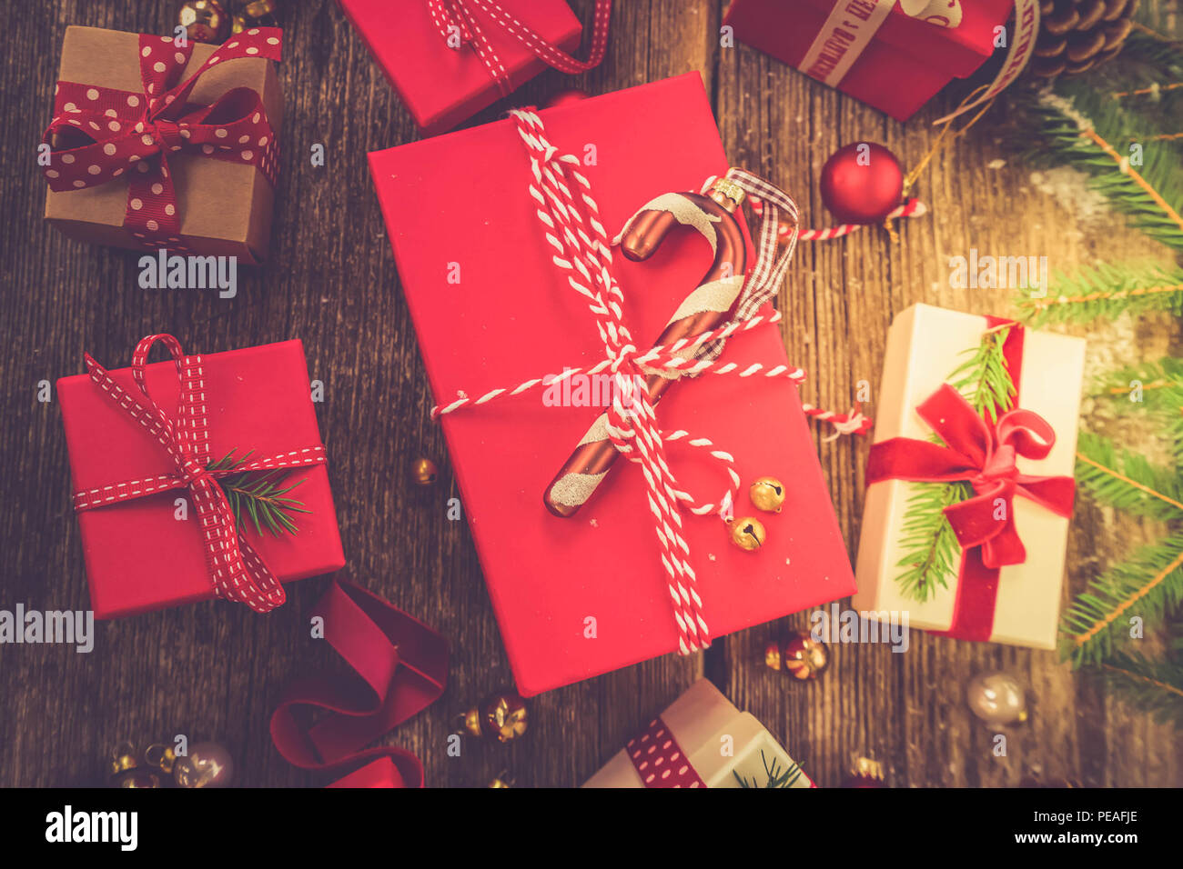 Christmas gift giving Stock Photo - Alamy
