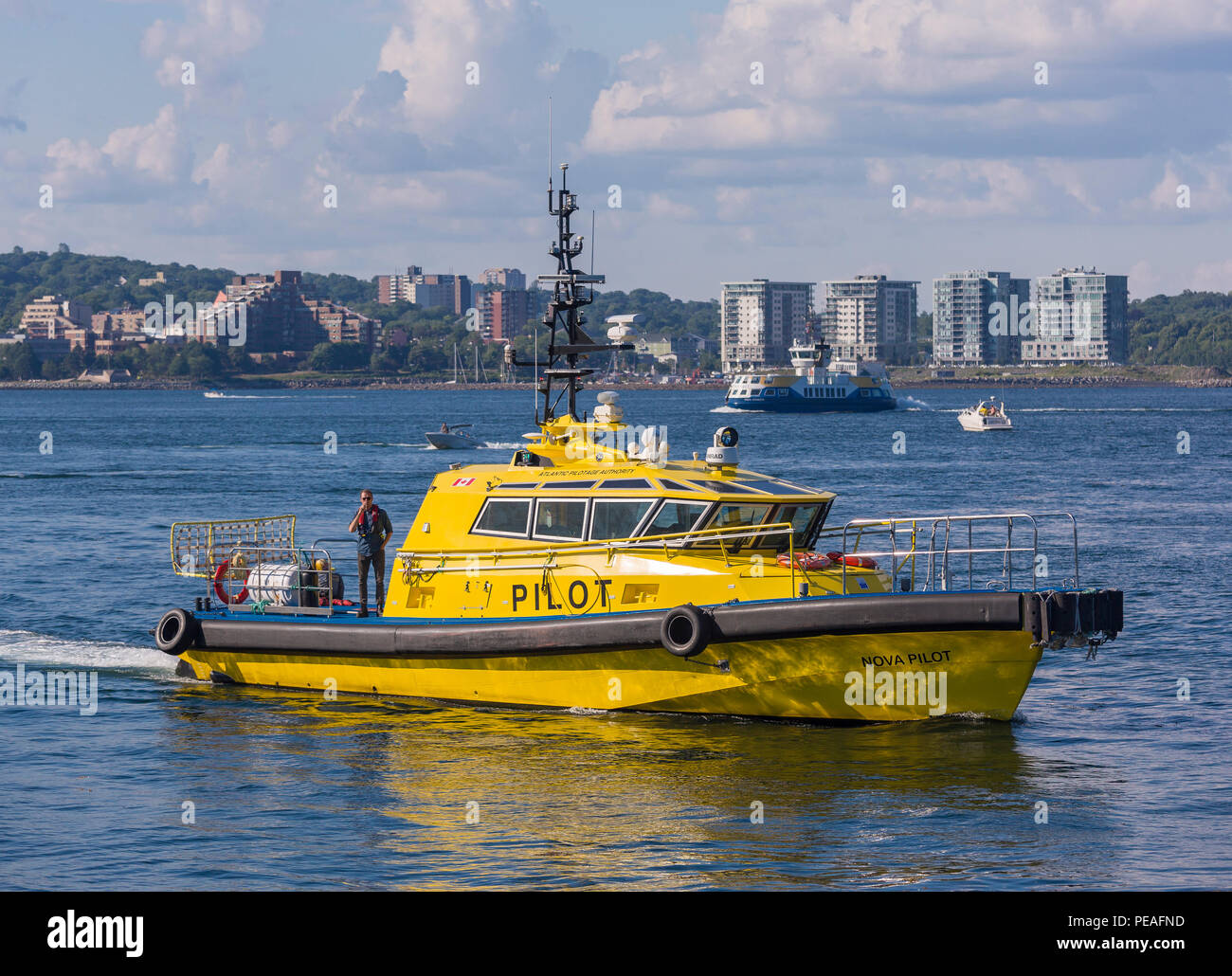 HALIFAX, NOVA SCOTIA, CANADA - Pilot boat in harbor Stock Photo - Alamy