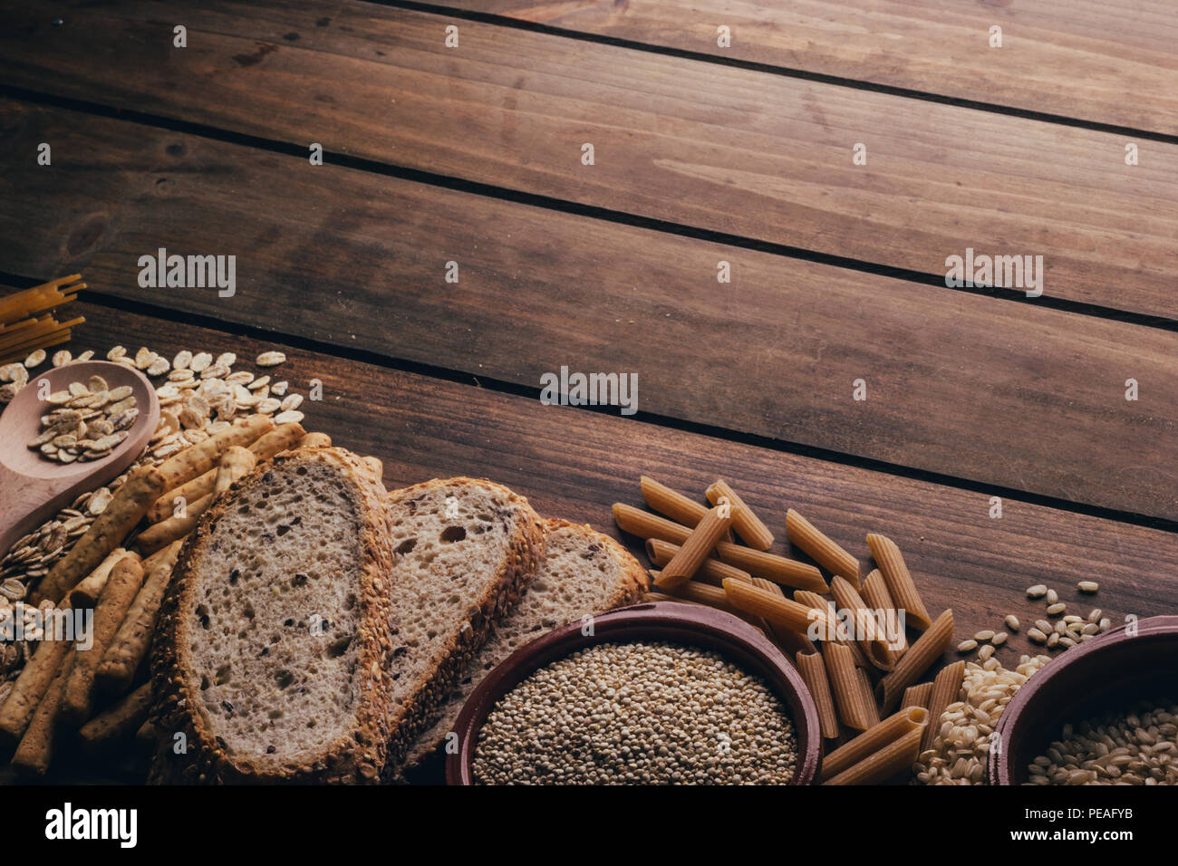 Wholegrain foods, with high fiber content Stock Photo - Alamy