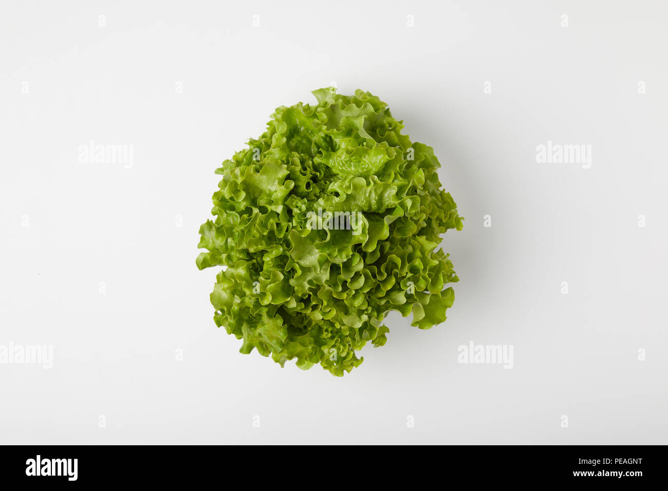 top view of bunch of lettuce on white surface Stock Photo - Alamy