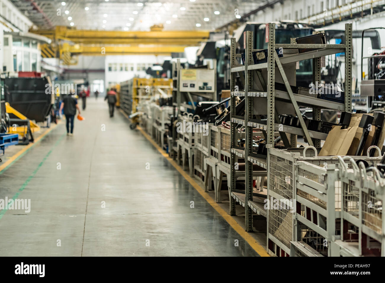 Assembly workshop at big industrial plant interior Stock Photo - Alamy