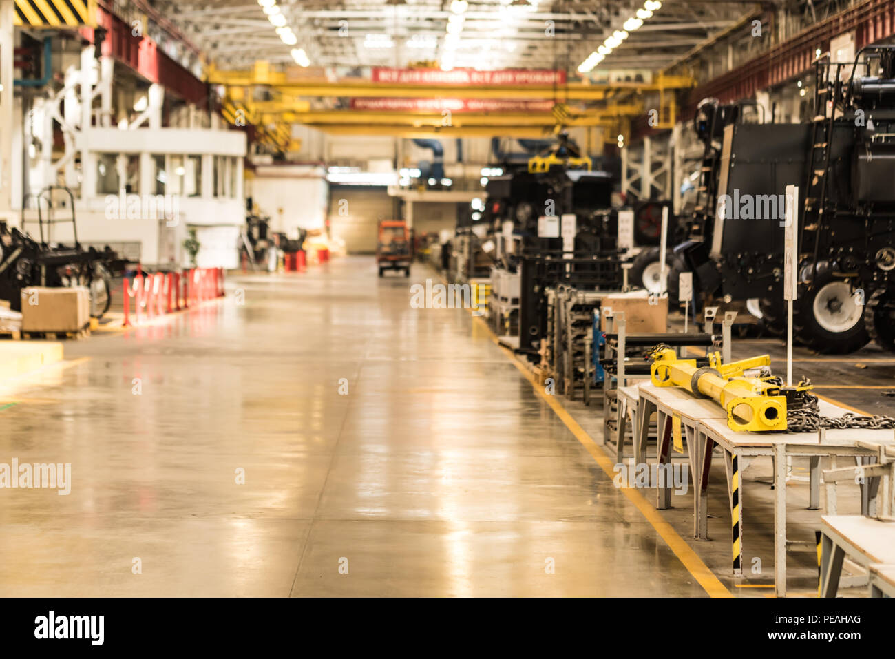 Assembly workshop at big industrial plant interior Stock Photo - Alamy