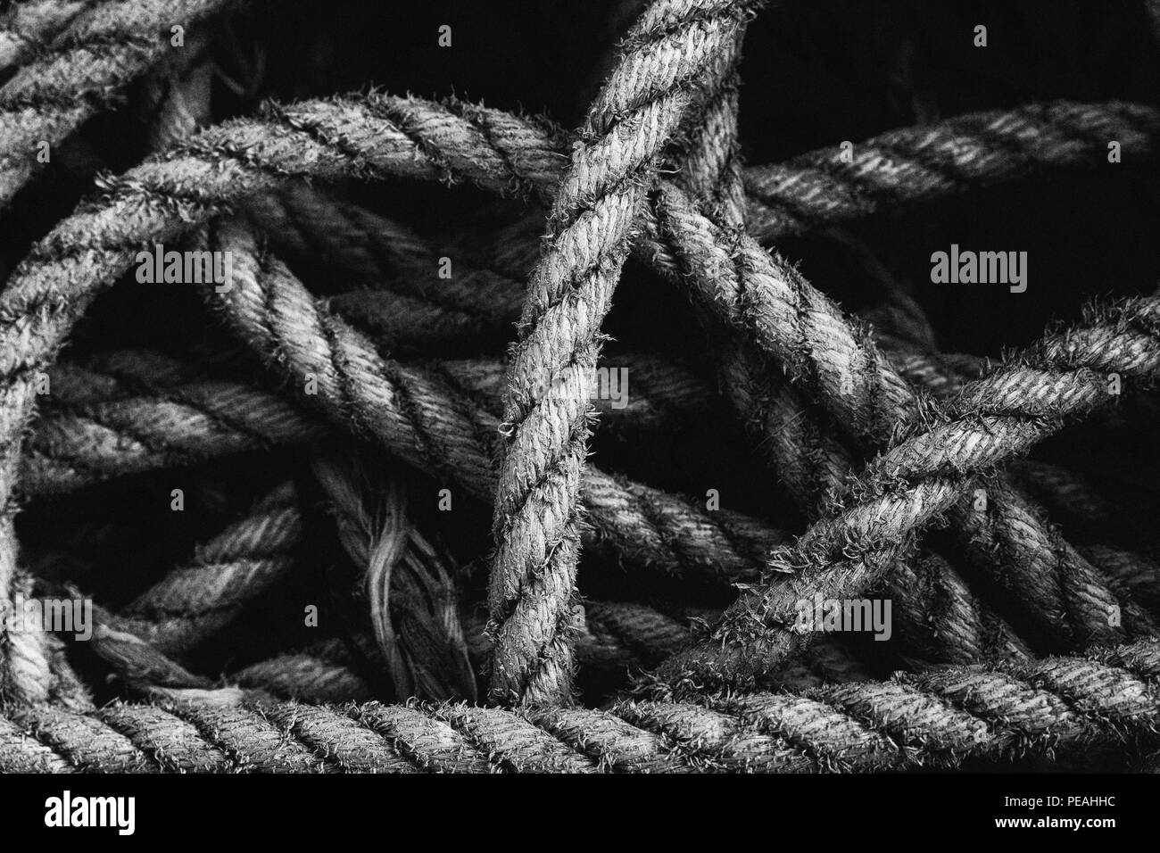 Rope texture Black and White Stock Photos & Images - Alamy