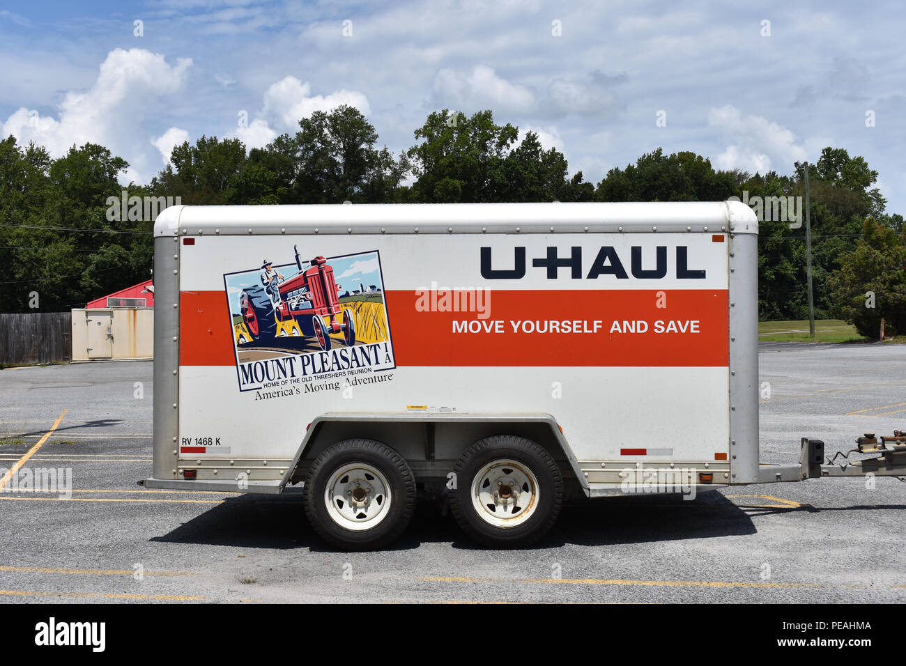 U-Haul Trailers used to move yourself Stock Photo - Alamy
