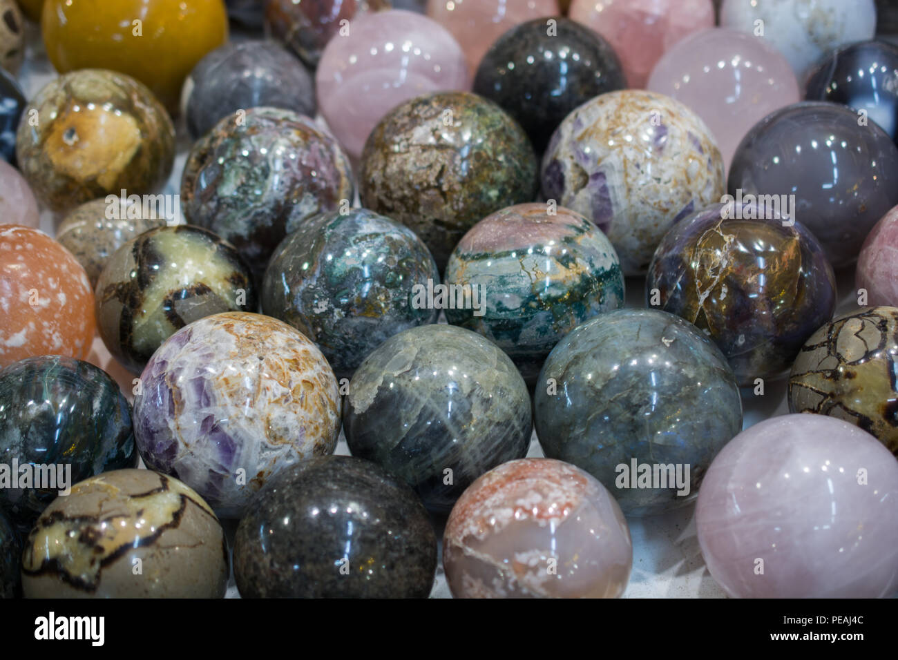 Bright Colorful Marble stone Balls cut in round shapes Stock Photo - Alamy