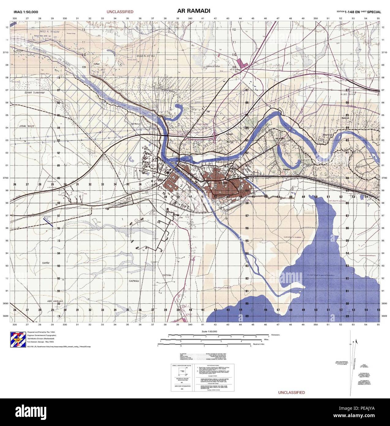 Ar Ramadi area map Stock Photo - Alamy