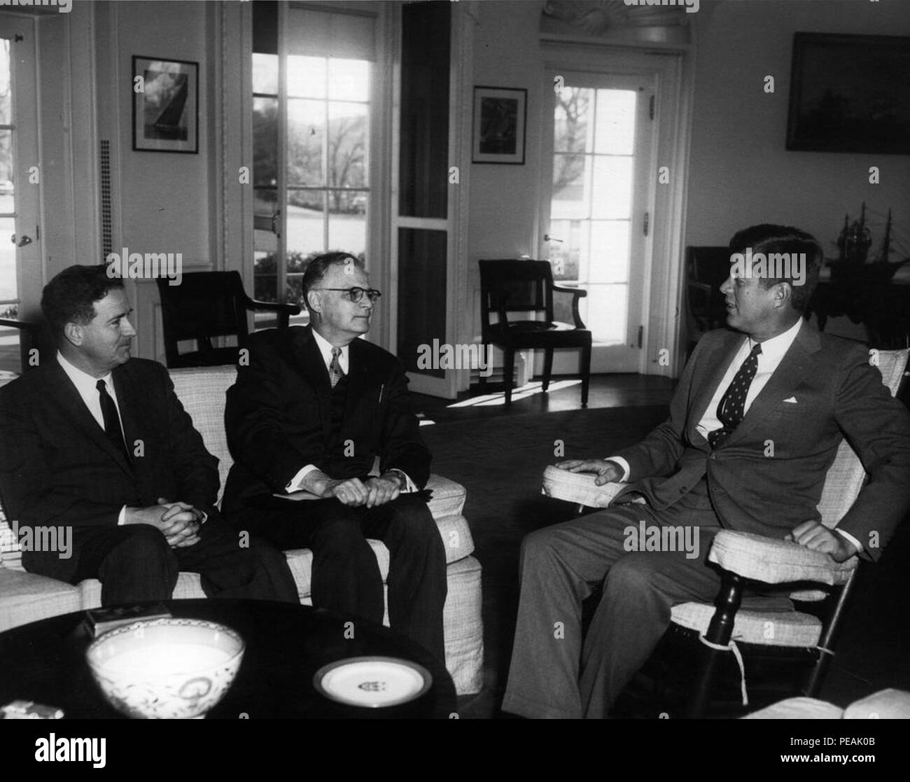 President John F. Kennedy Meets with Education Officials Stock Photo ...