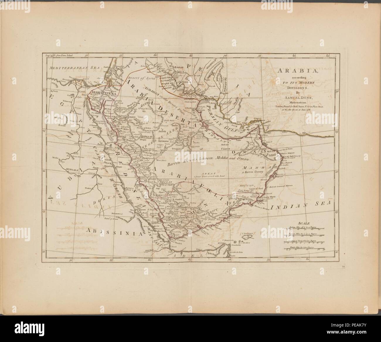 Arabia, according to its modern divisions Stock Photo - Alamy