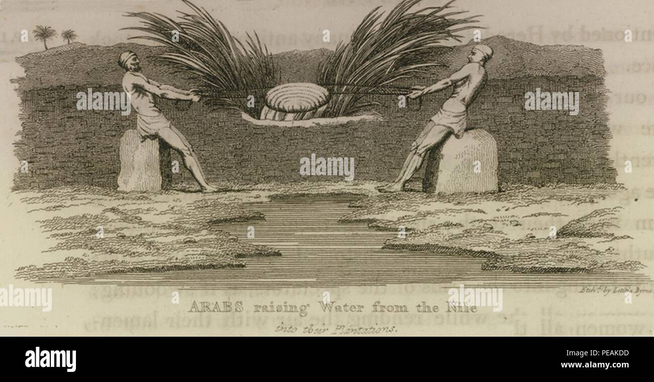 Arabs raising water from the Nile into their plantations - Clarke ...