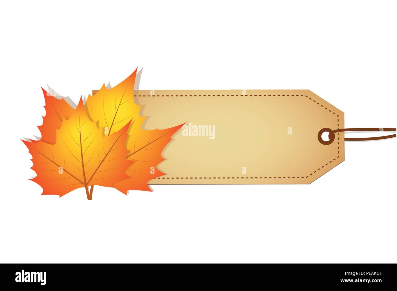 paper label with autumn leaves vector illustration EPS10 Stock Vector ...