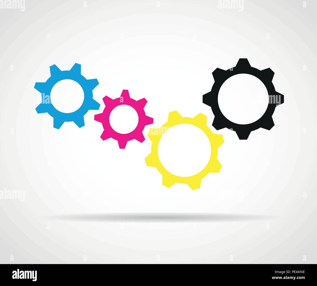 CMYK gears primary colors print vector illustration EPS10 Stock Vector ...