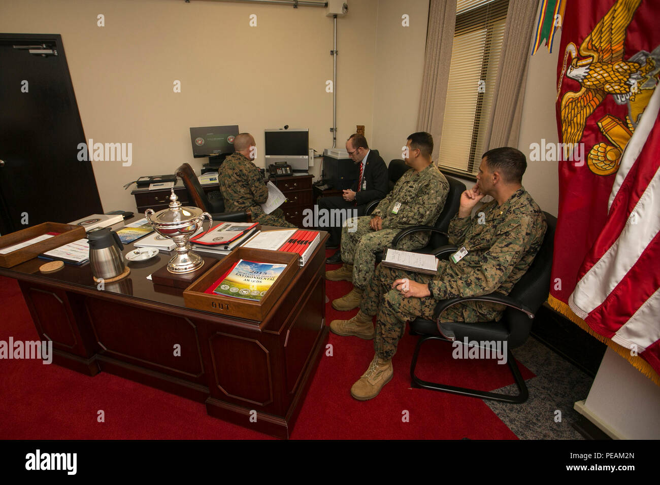 Brig. Gen. Joaquin F. Malavet, far left, Simeon B. Williams, left ...