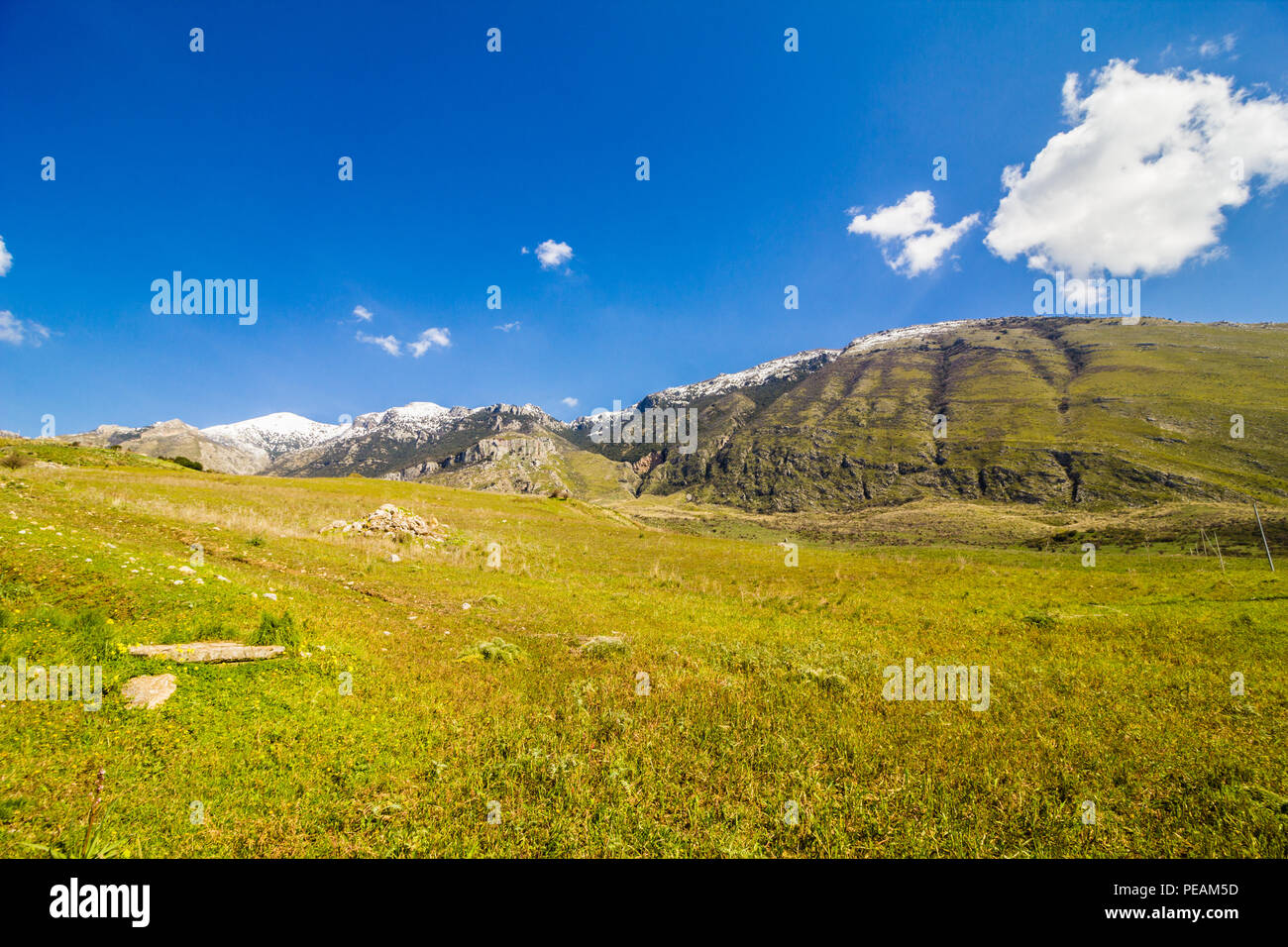 The typical and magnificent landscape of the hinterland of Sicily Stock ...