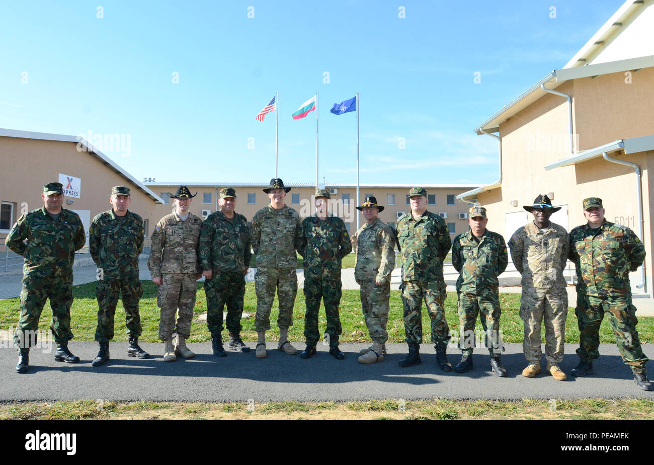 Key U.S. and Bulgarian Army leaders pose for a group photo in front of ...