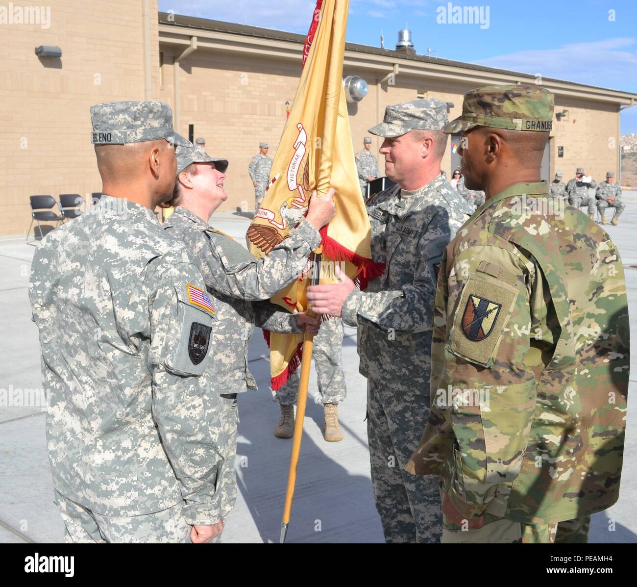 Lt. Col. Debra Cisney, 63rd Brigade Support Battalion commander, passed ...
