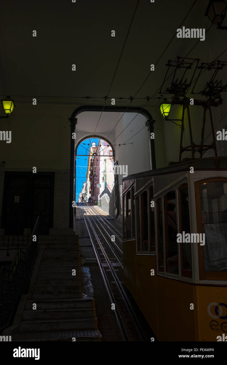 Ascensor da Bica, Bica Funicular, Lisbon, Portugal Stock Photo - Alamy