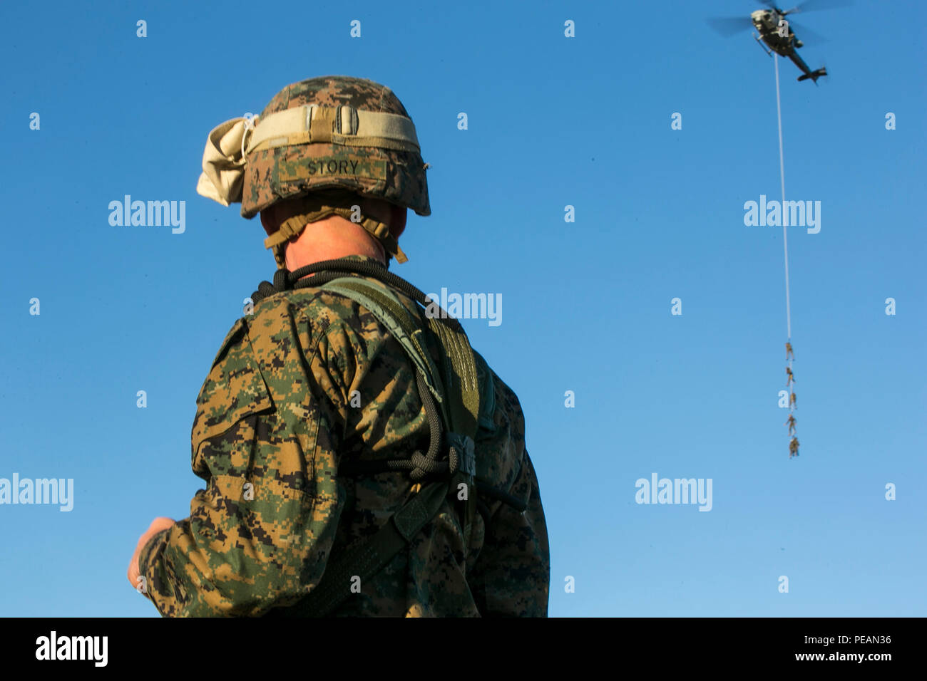 U.S. Marine Lance Cpl. William Story, with Golf Co., Battalion Landing ...