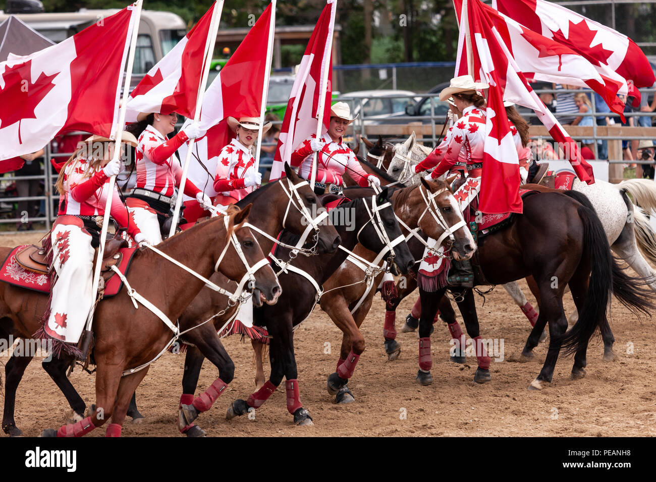 The Canadian Cowgirls precision equestrian show team perform at the ...