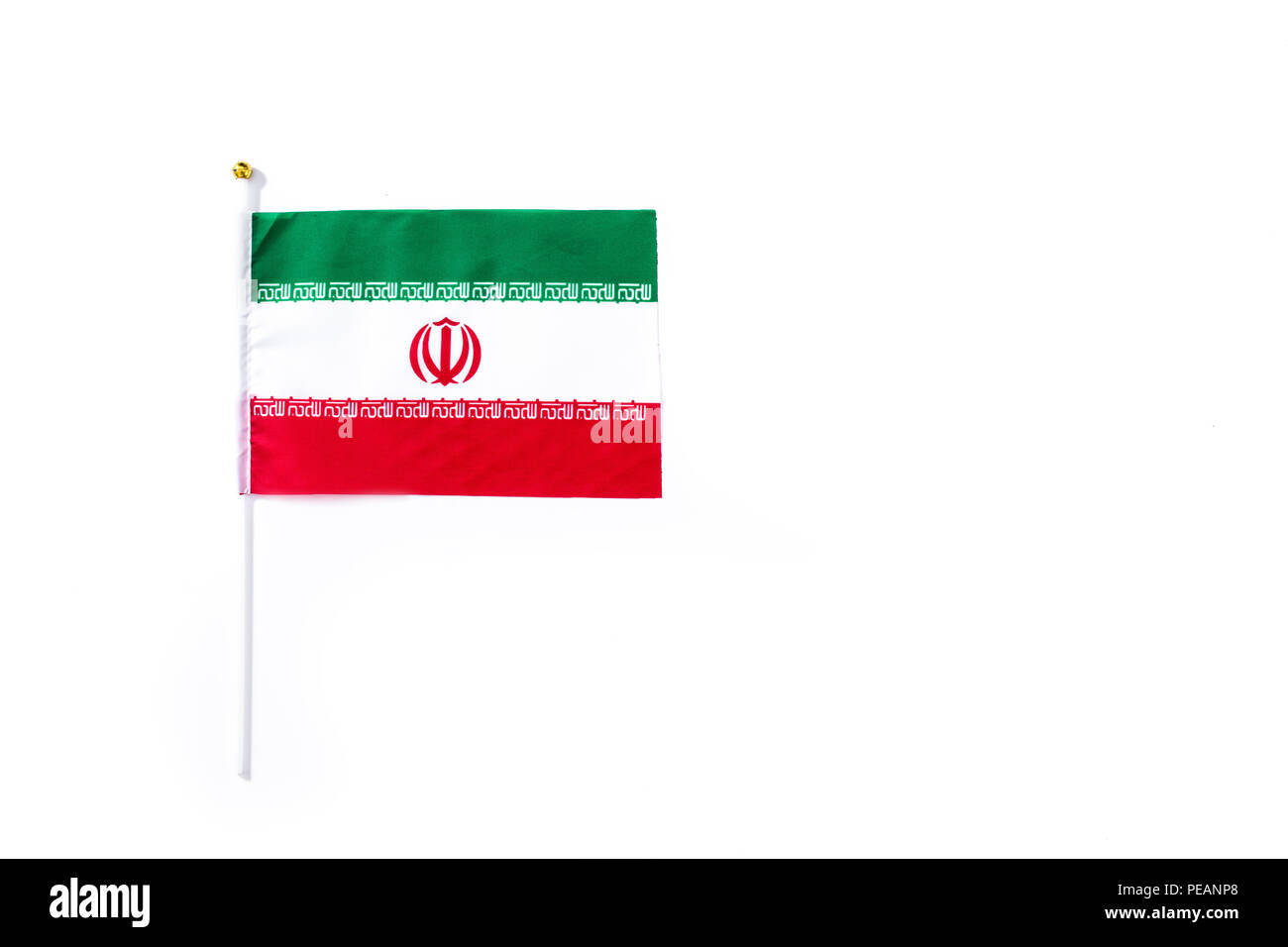 iranian flag isolated on white background. Copyspace Stock Photo - Alamy