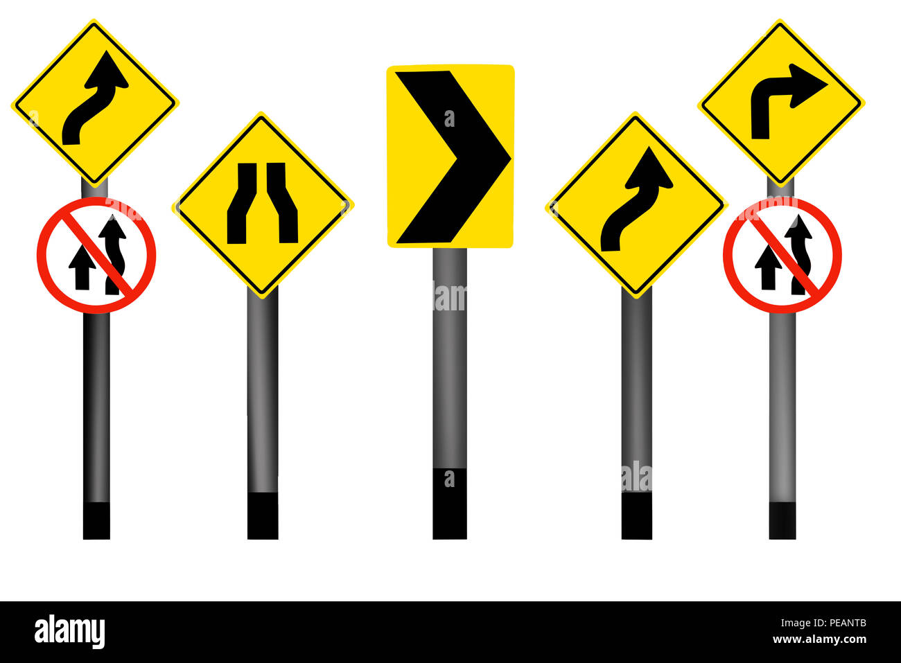 collection traffic sign isolated on white background Stock Photo - Alamy