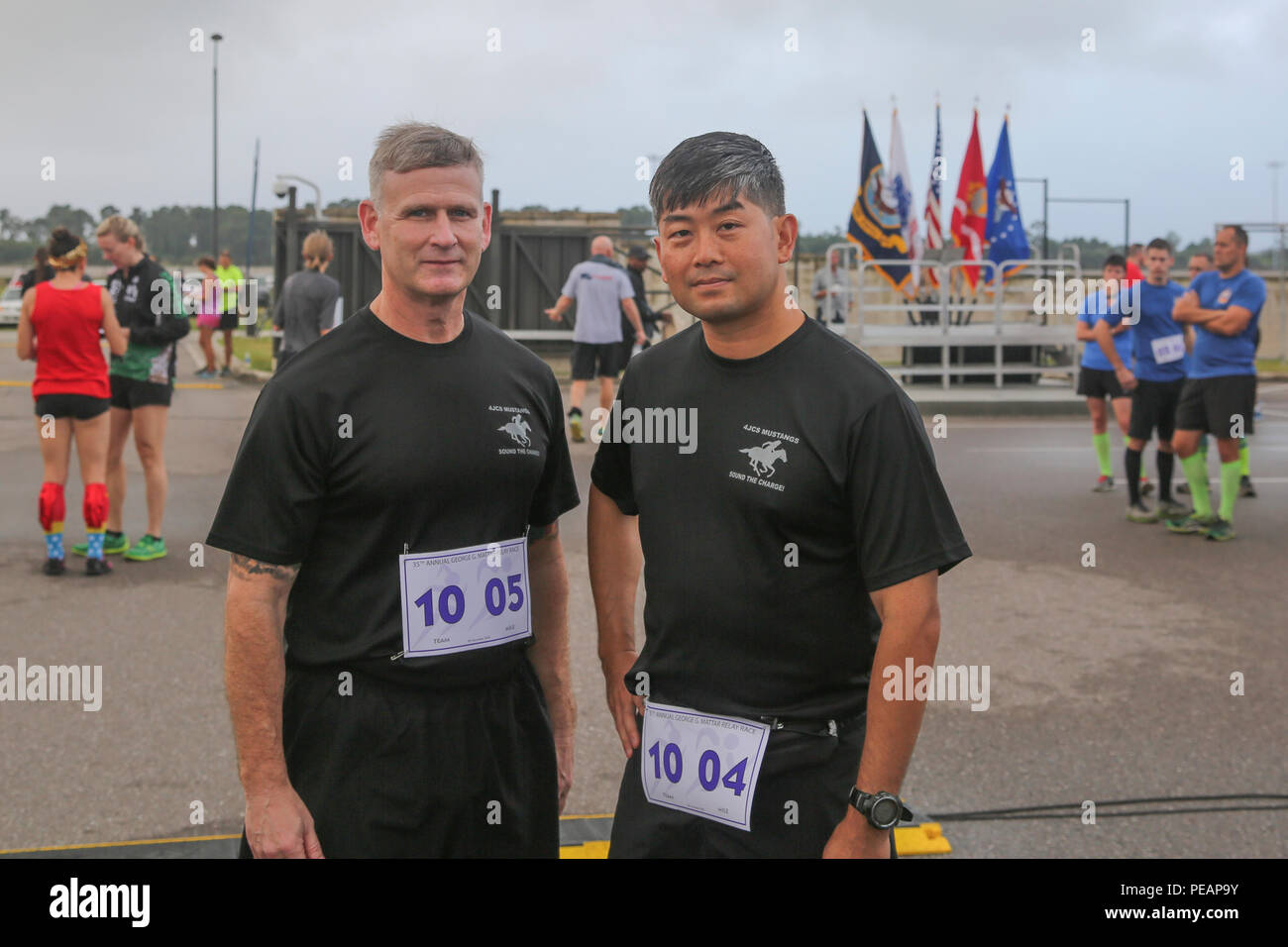 U.S. Command Sgt. Maj. Timothy J. Sullivan, 4JCS Squadron CSM, right ...