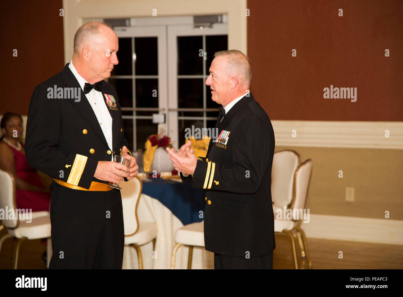 U.S. Navy Rear Adm. Brent W. Scott, left, 19th Chaplain of the United ...