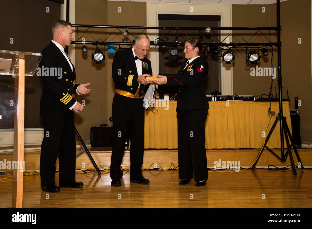 U.S. Navy Rear Adm. Brent W. Scott, center, 19th Chaplain of the United ...