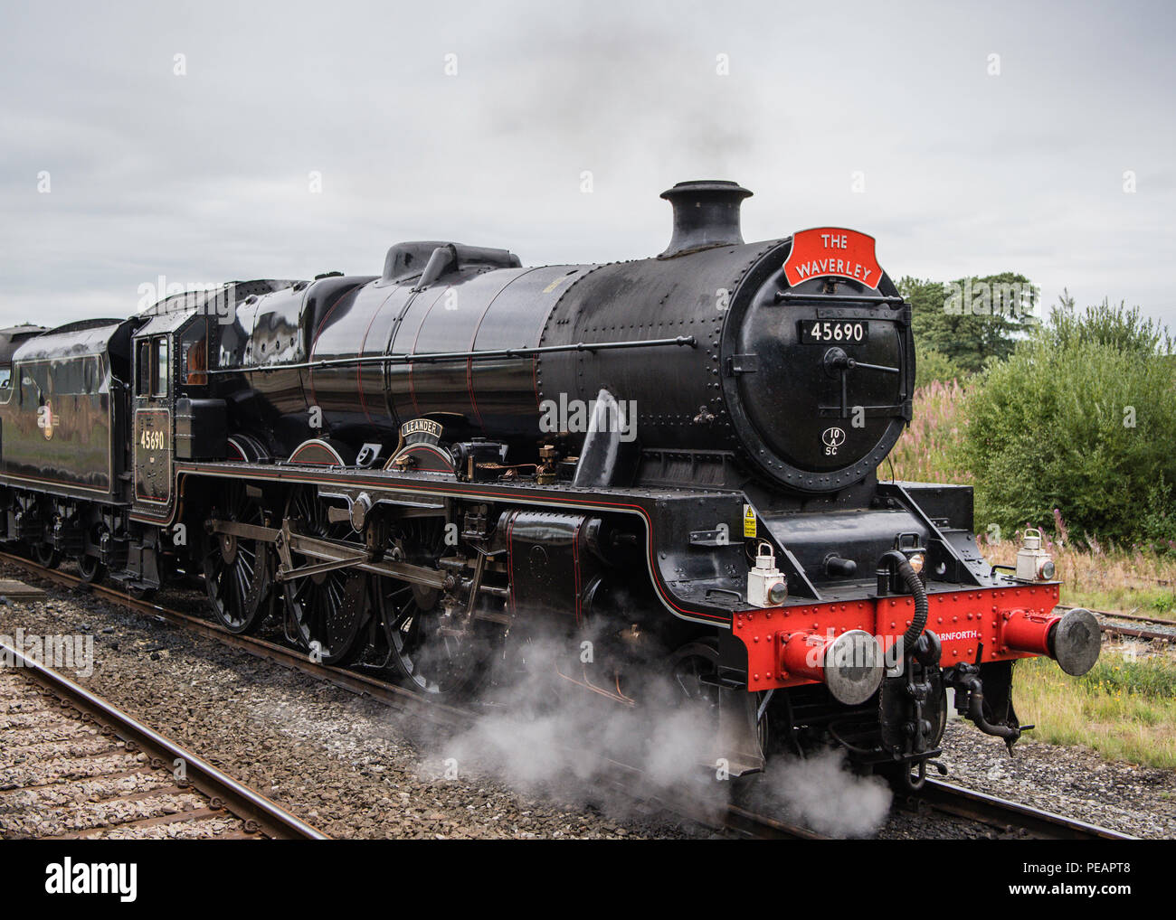 LMS Jubilee Class 5690 Leander at Hellifield Station on Saturday 11 ...