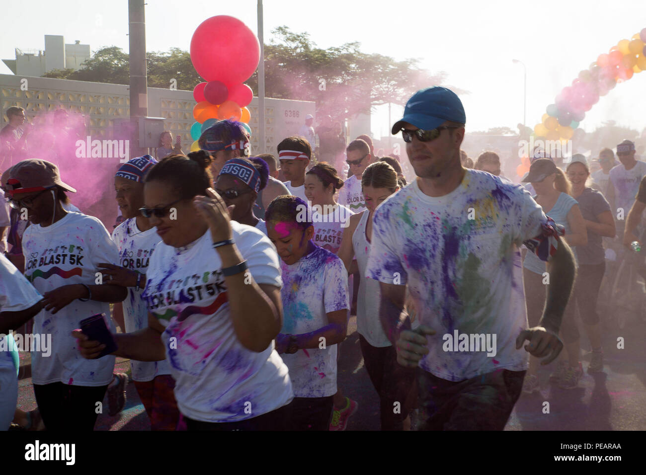 Runners take off from the start of the 2015 United Service ...