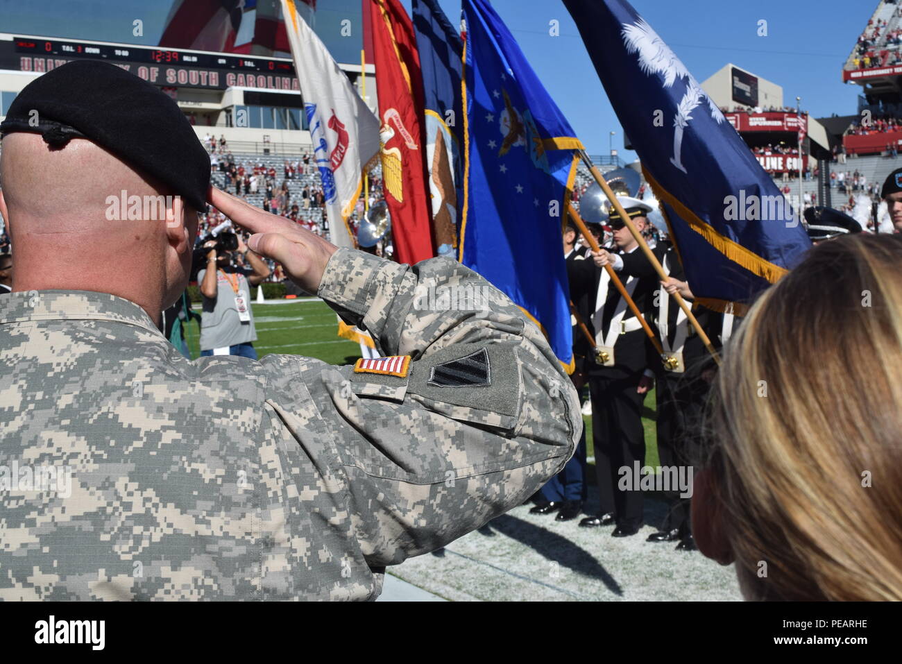 Maj. Gen. Roger Cloutier, Fort Jackson commander, salute as the ...