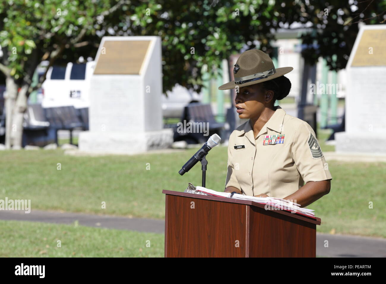 U.S. Marine Corps Sgt. Maj. Donna A. Dunbar, sergeant major, Fourth ...