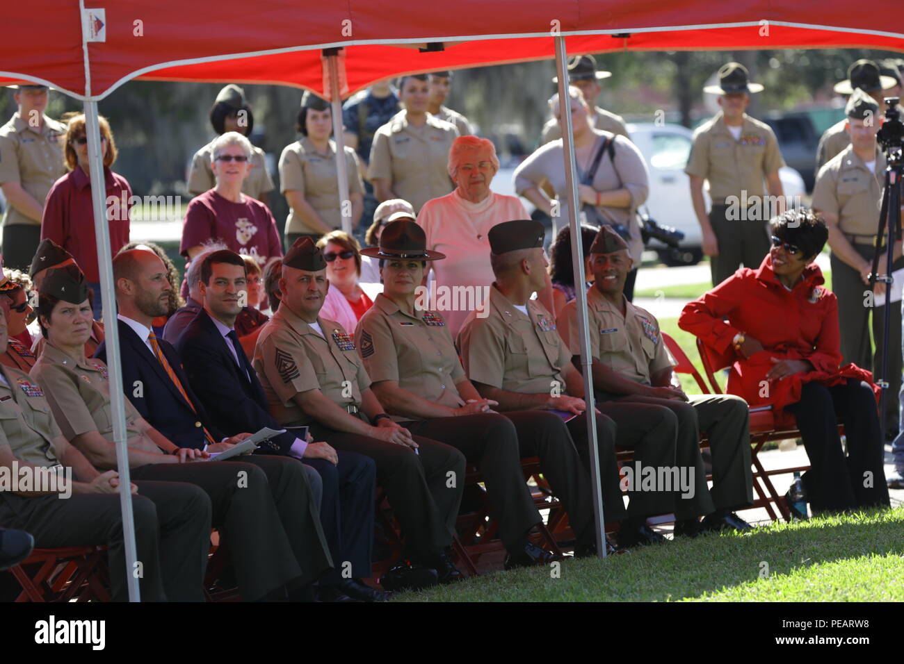 U.S. Marines, Sailors and civilians gather for the rededication ...
