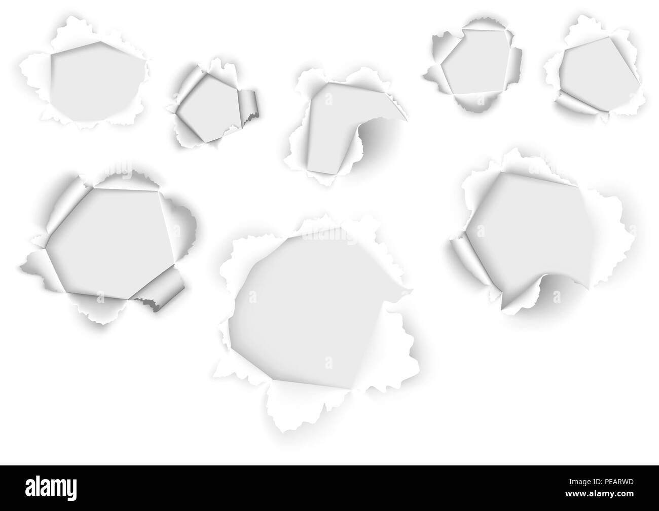Holes in the White Paper Stock Vector Image & Art - Alamy