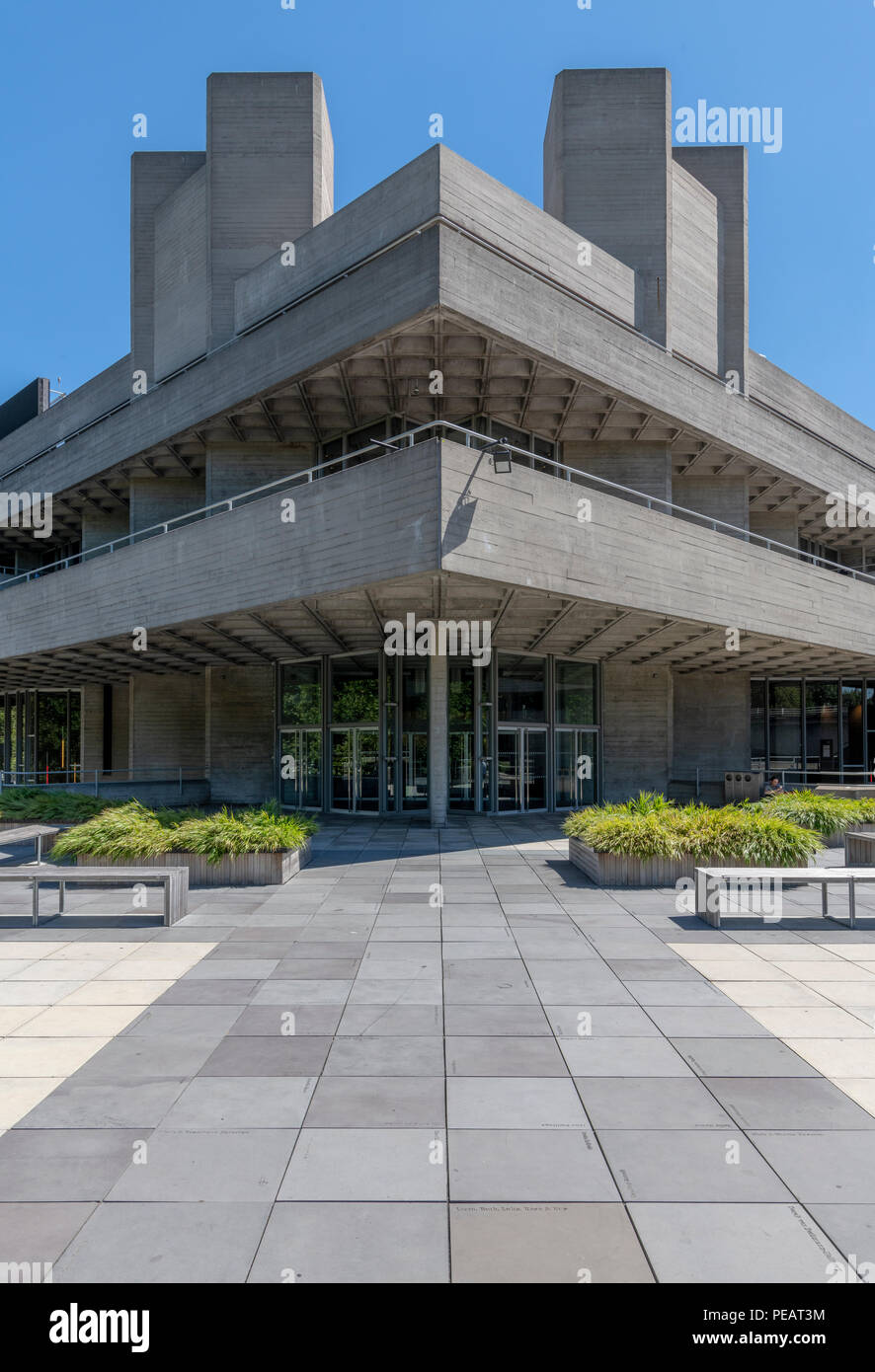 National Theatre brutalist style concrete building part of London's ...