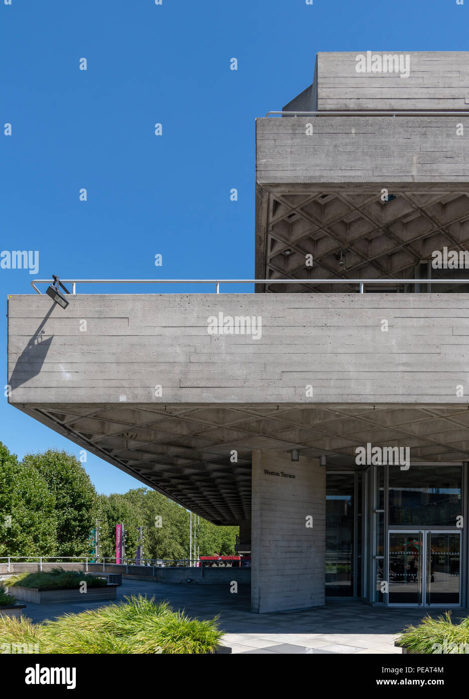 National Theatre brutalist style concrete building part of London's ...