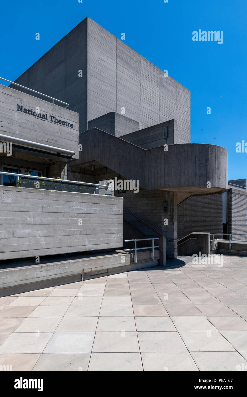 National Theatre brutalist style concrete building part of London's ...