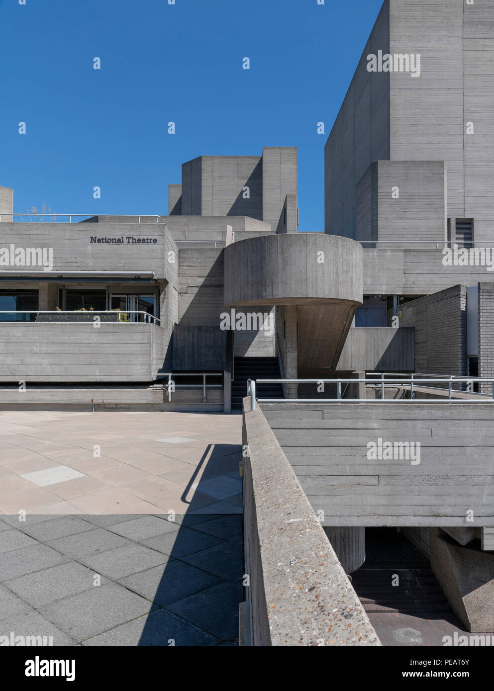 National Theatre brutalist style concrete building part of London's ...