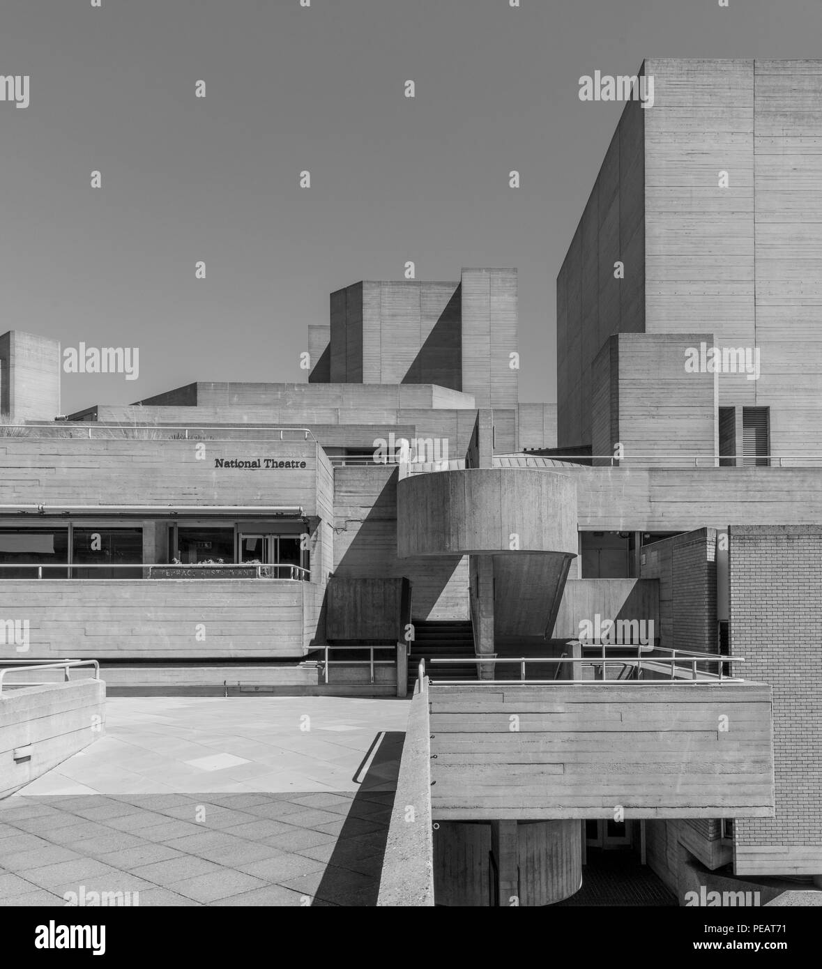 National Theatre brutalist style concrete building part of London's ...